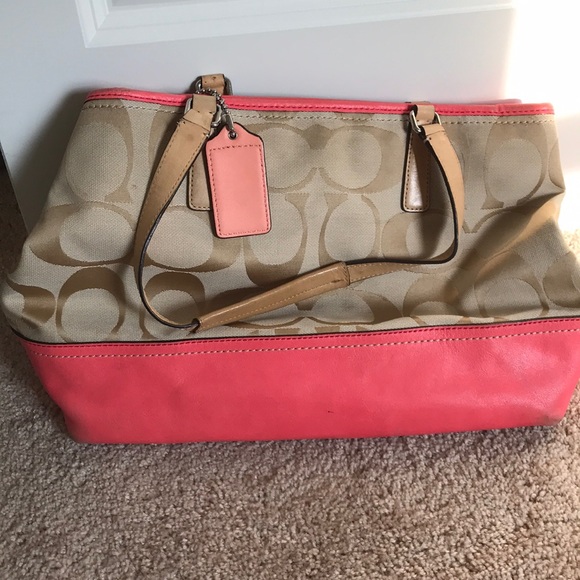 Coach | Bags | Coach Signature Pink Tote Bag | Poshmark